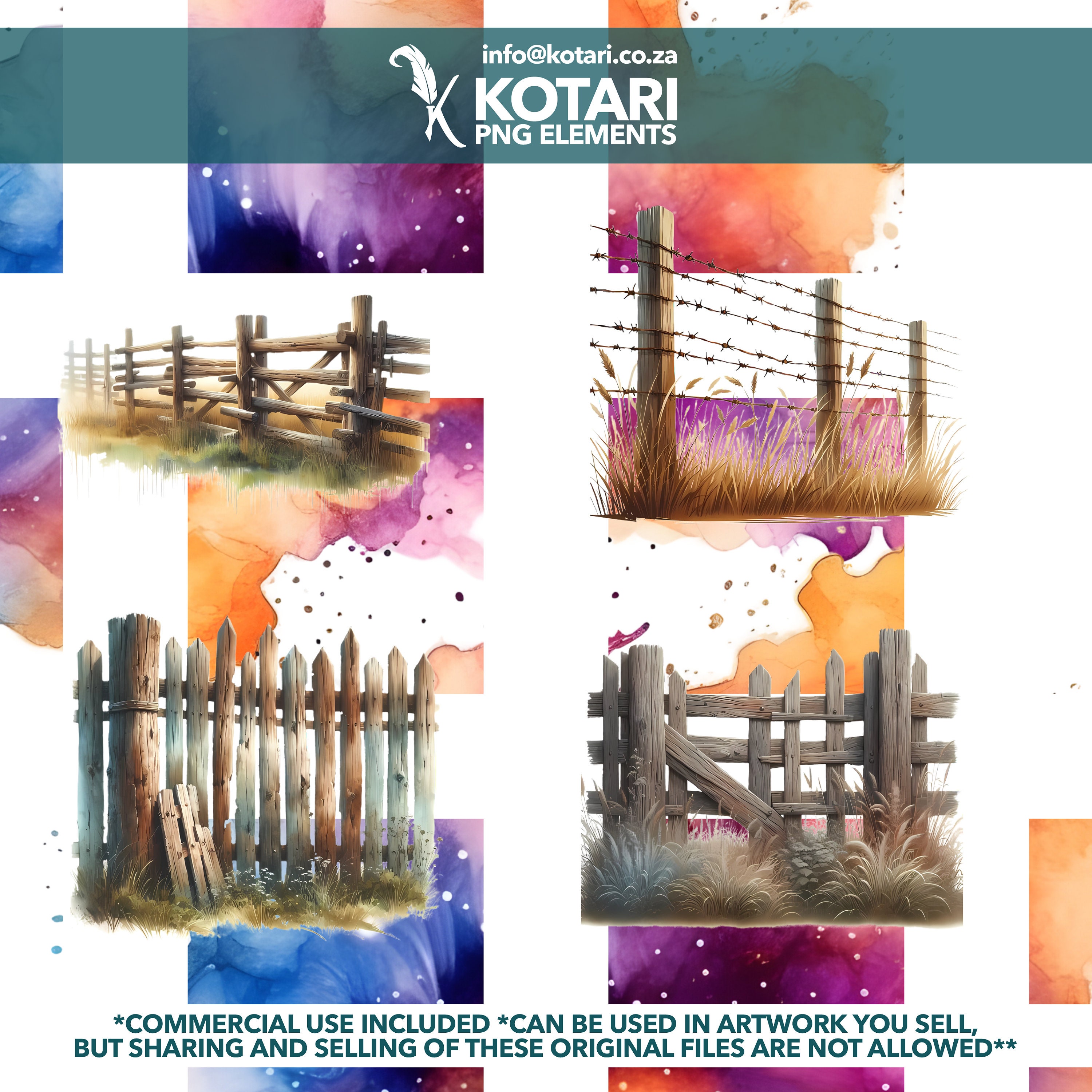 Fences - Transparent PNG Clipart - Commercial Use - Etsy