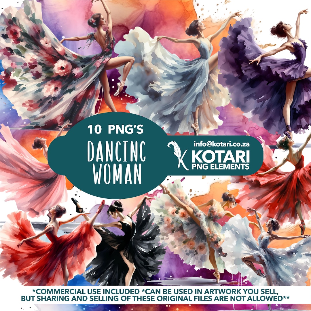 Dancing Woman - Transparent PNG Clipart - Commercial Use - Etsy