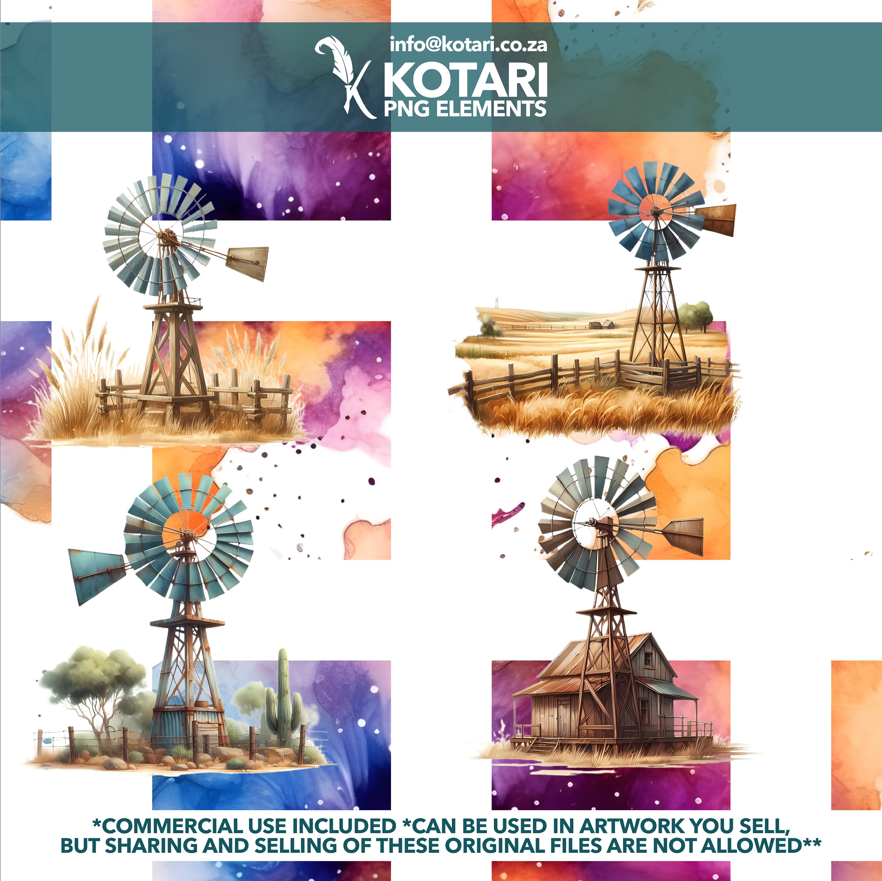 Windpump #2 - Transparent PNG Clipart - Commercial Use - Etsy