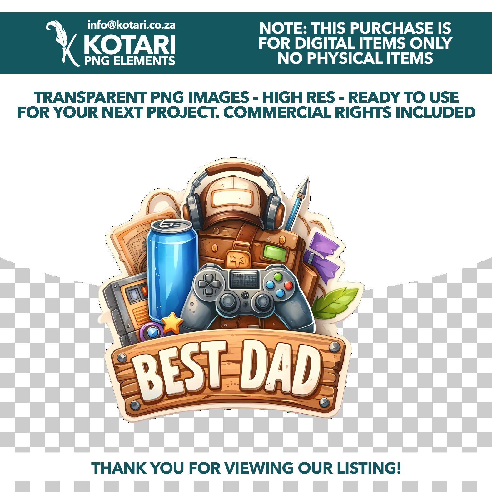 Best Dad Sign Transparent PNG Clipart Commercial Use - Etsy