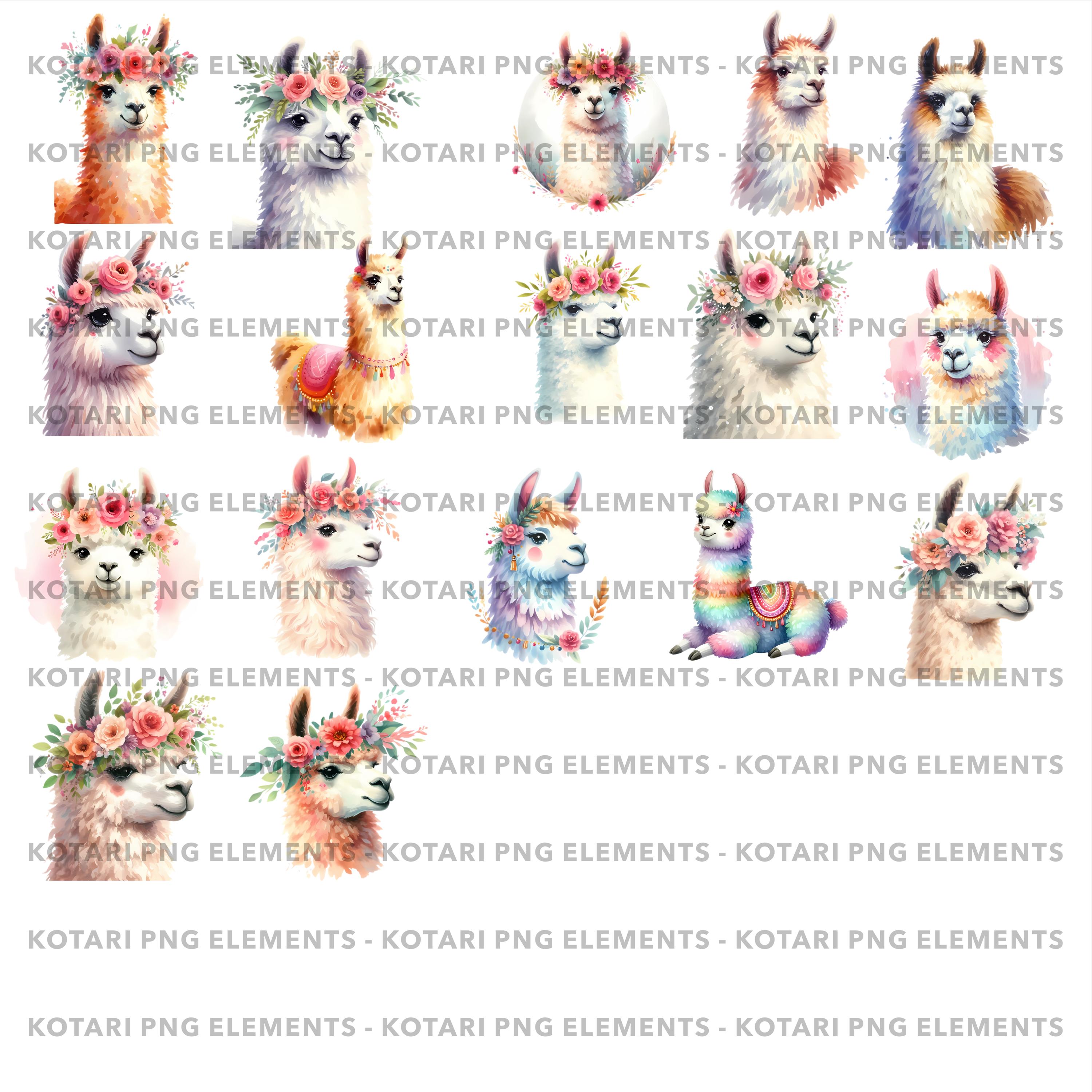 Llamas - Transparent PNG Clipart - Commercial Use - Etsy