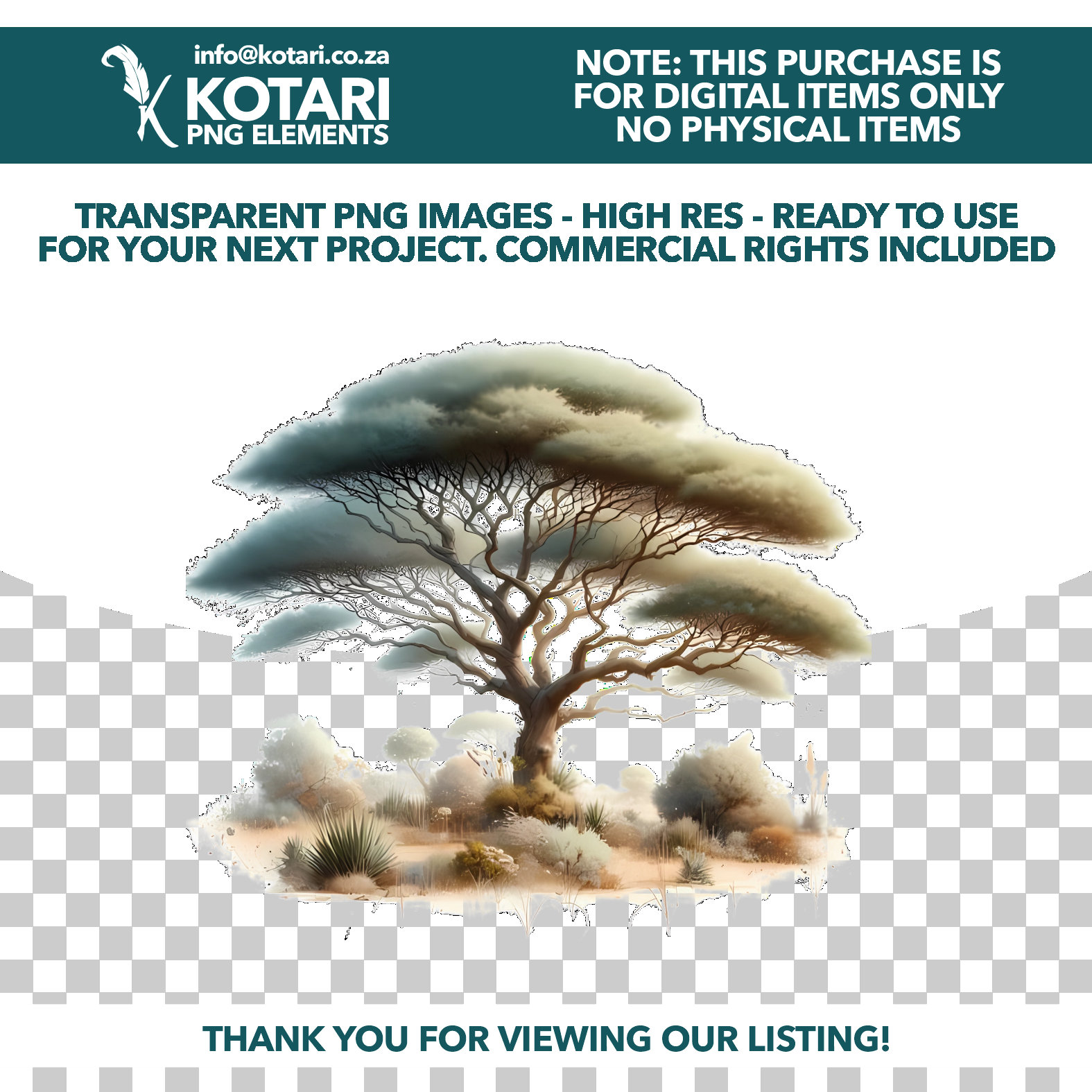Bushveld Trees Transparent PNG Clipart Commercial Use - Etsy