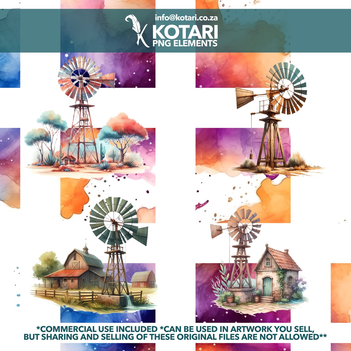 Windpump Transparent PNG Clipart Commercial Use - Etsy