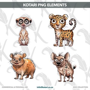 Crazy Big 5 and Safari Animals - Transparent PNG Clipart - Commercial ...
