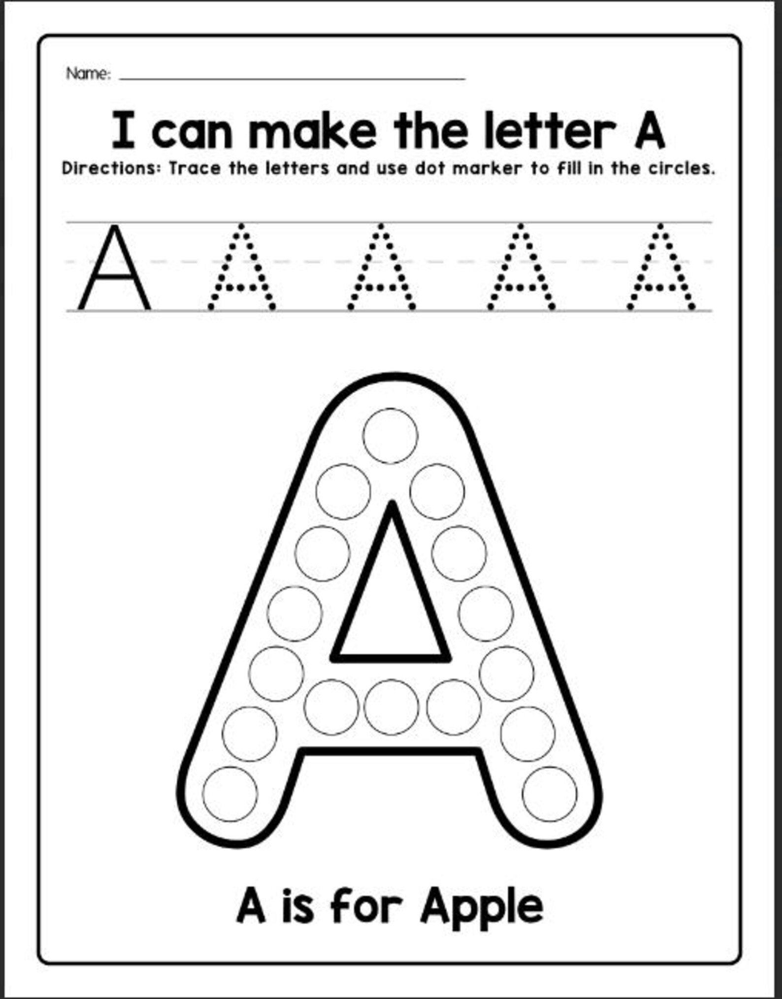 3 A to Z Dot Marker Colouring Worksheets - Etsy