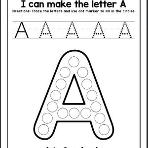 3 A to Z Dot Marker Colouring Worksheets - Etsy