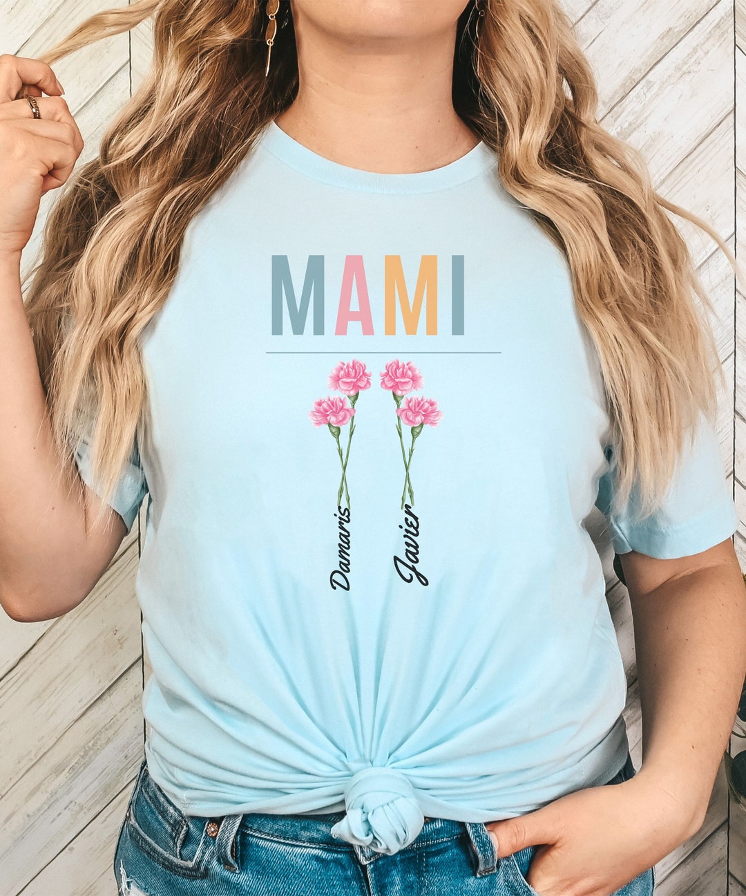 Mami Birthmonth Flower Children Names Shirt, Personalized Mami Birth ...