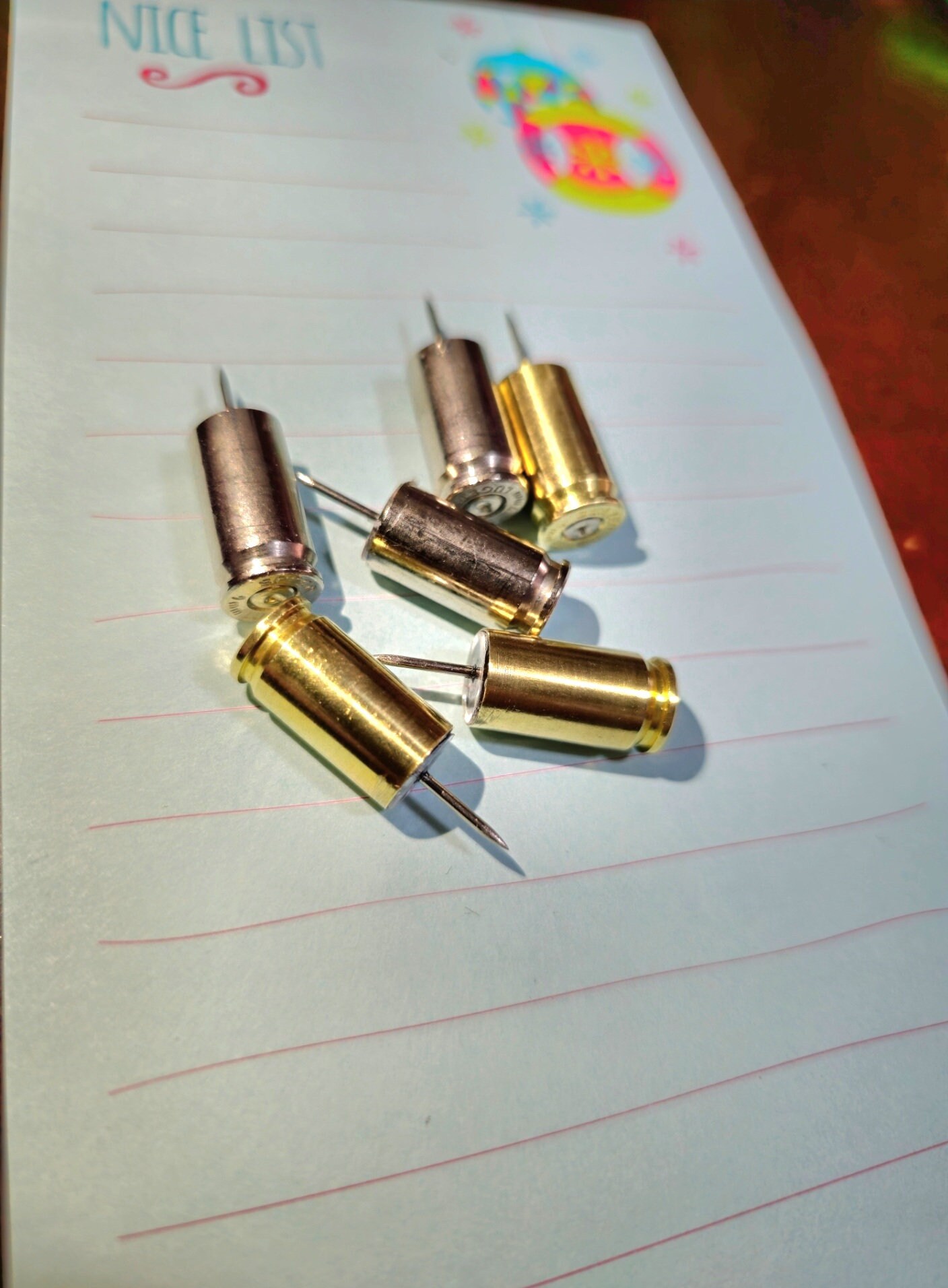 Bullet Shell Casing Push Pin/ Bullet Thumb Tacs/ 9MM Pins - Etsy