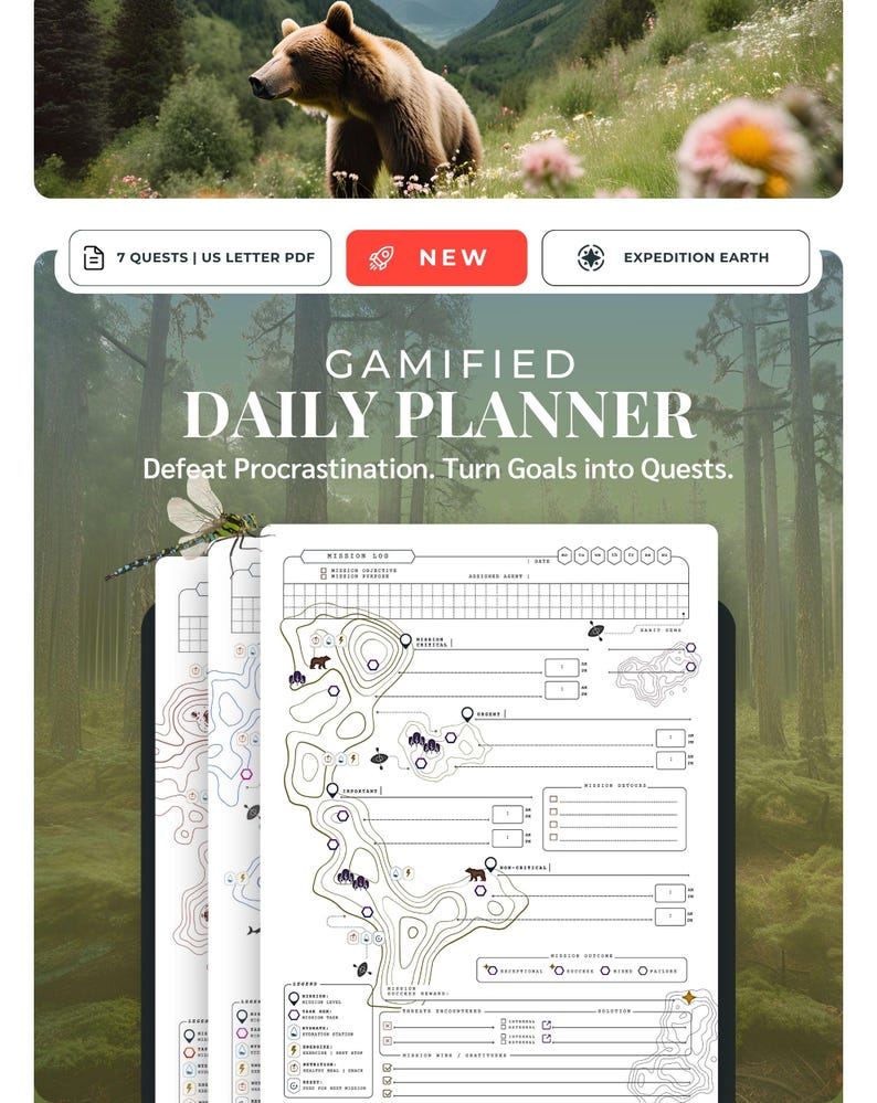 Gamified Daily Digital Planner | Task Management, Eisenhower Matrix ...