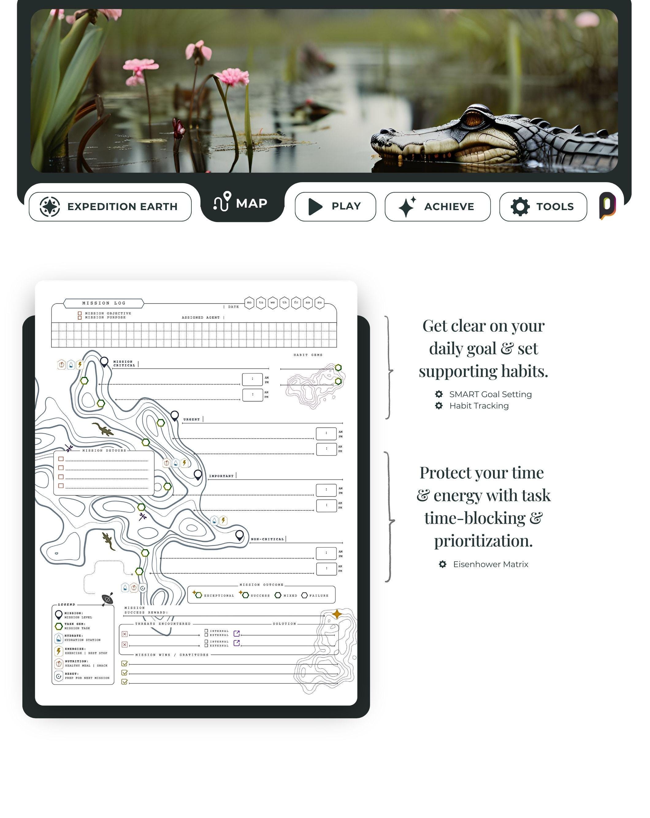 Gamified Daily Digital Planner PDF | Printable Daily Planner Template ...
