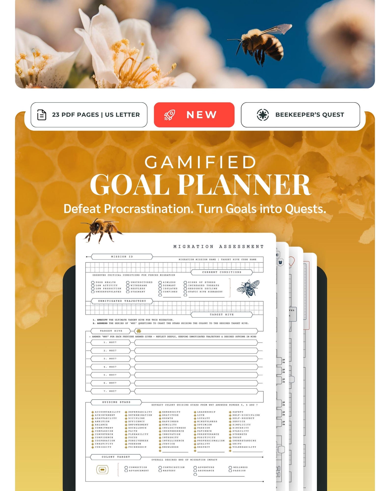 Gamified Goal Planner | Smart Goal Setting Quest PDF | ADHD Planner ...