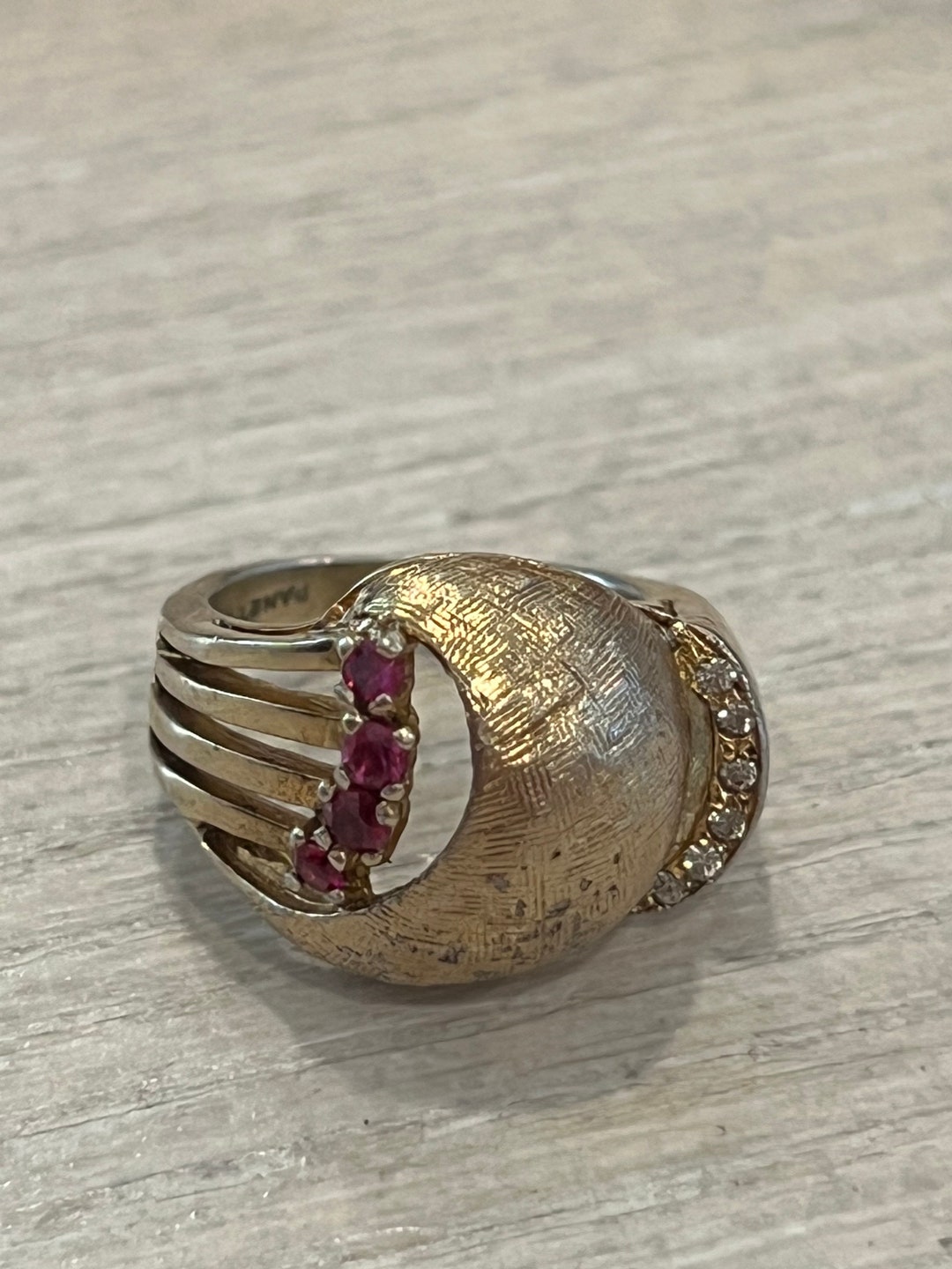 Vintage Authentic Panetta Ruby and Diamond 1970s Gold Ring - Etsy