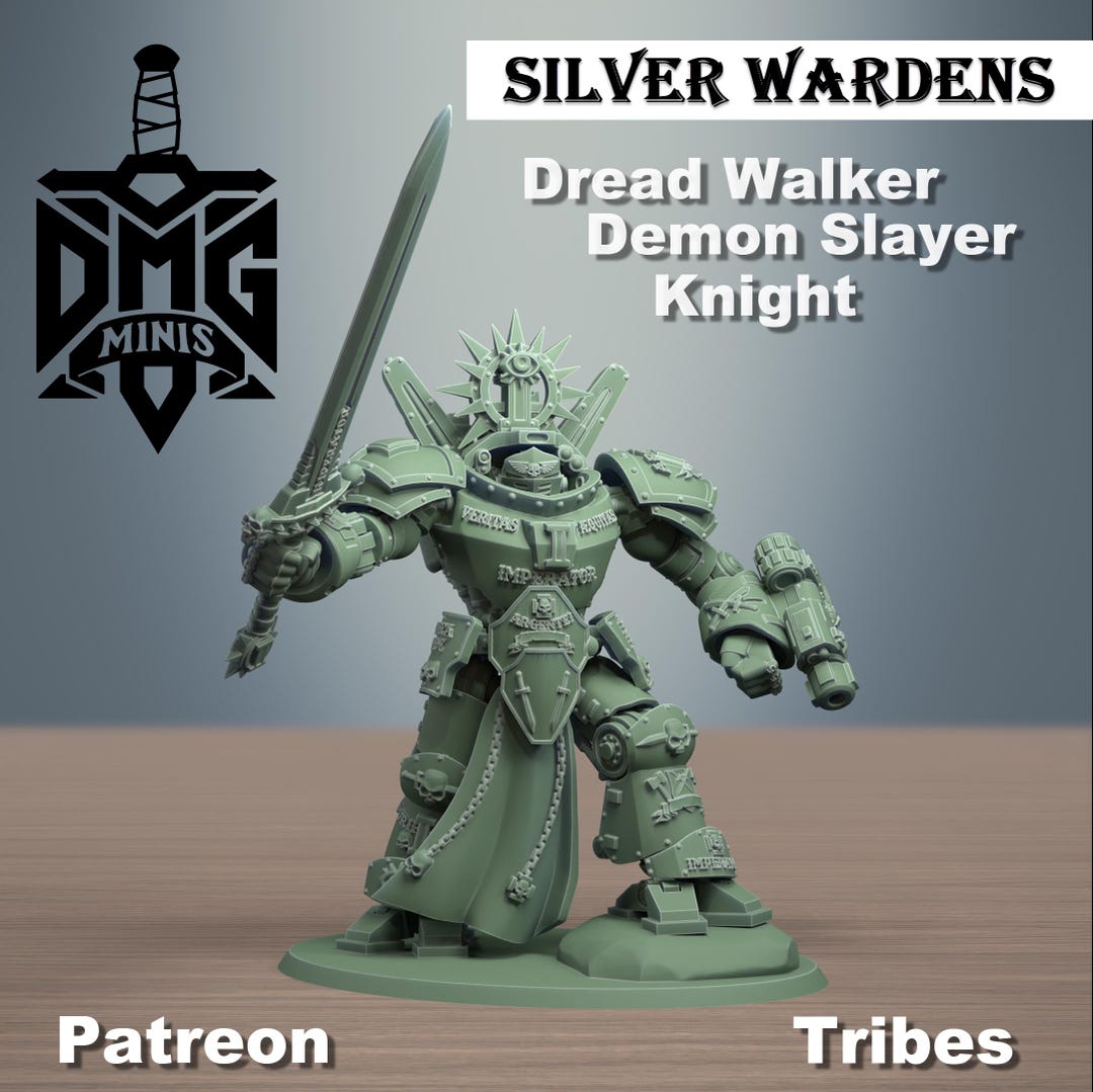 Dread Demon Slayer Knight - Silver Wardens | Wargaming Proxies - Etsy