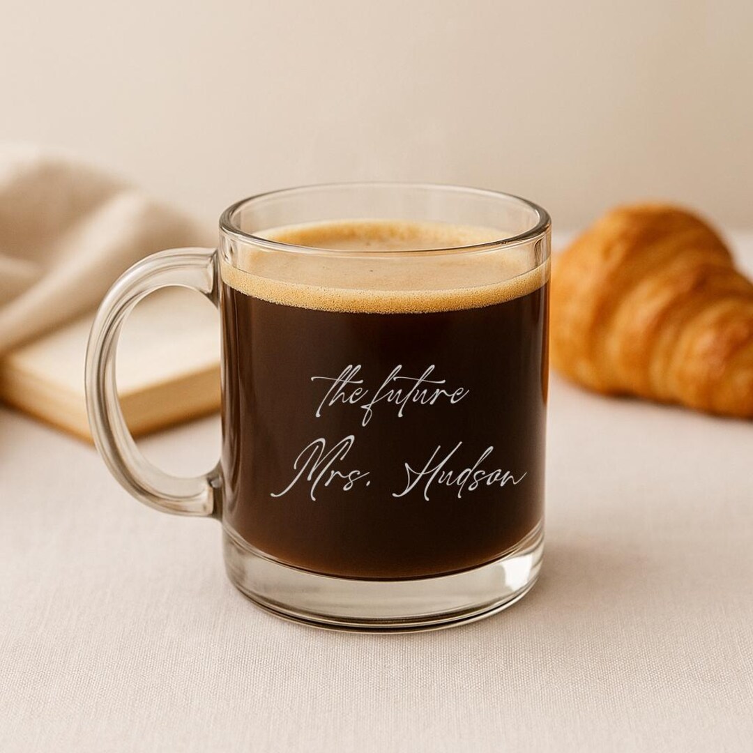 Personalized Engraved Glass Mug, Custom Bridal Shower Gift for Her ...