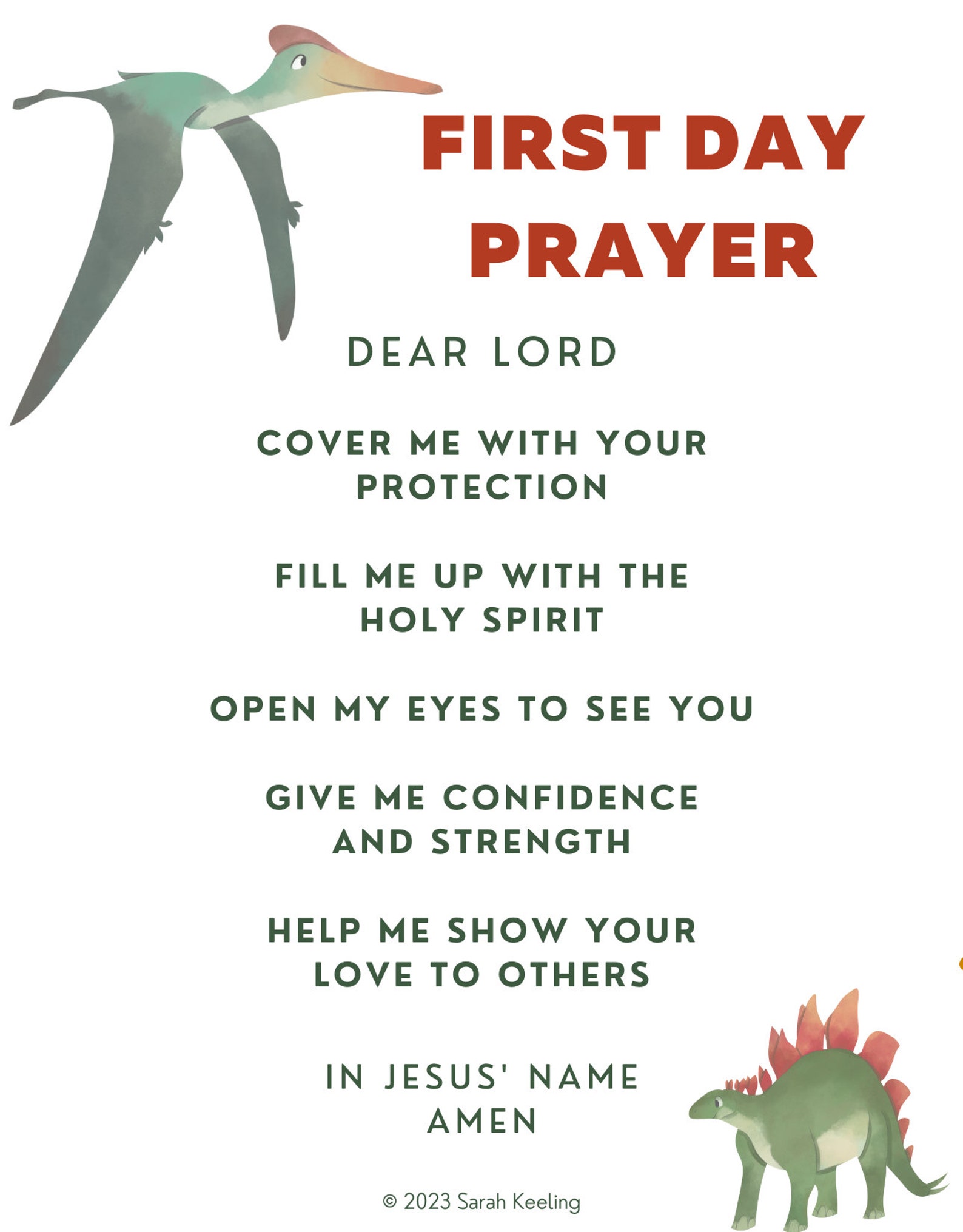 First Day of School Prayer Cards for Kids - Back to School - Religious ...