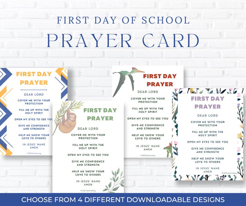 First Day of School Prayer Cards for Kids - Back to School - Religious ...