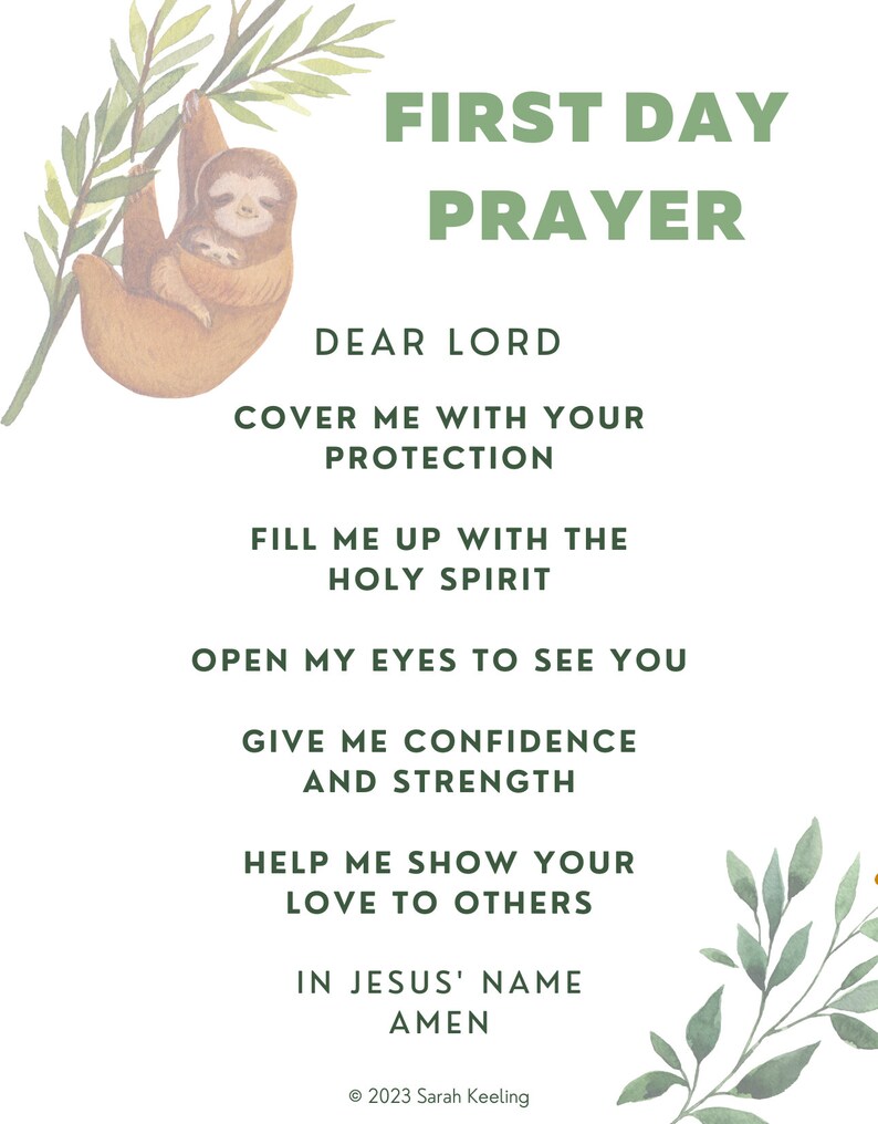 First Day of School Prayer Cards for Kids - Back to School - Religious ...