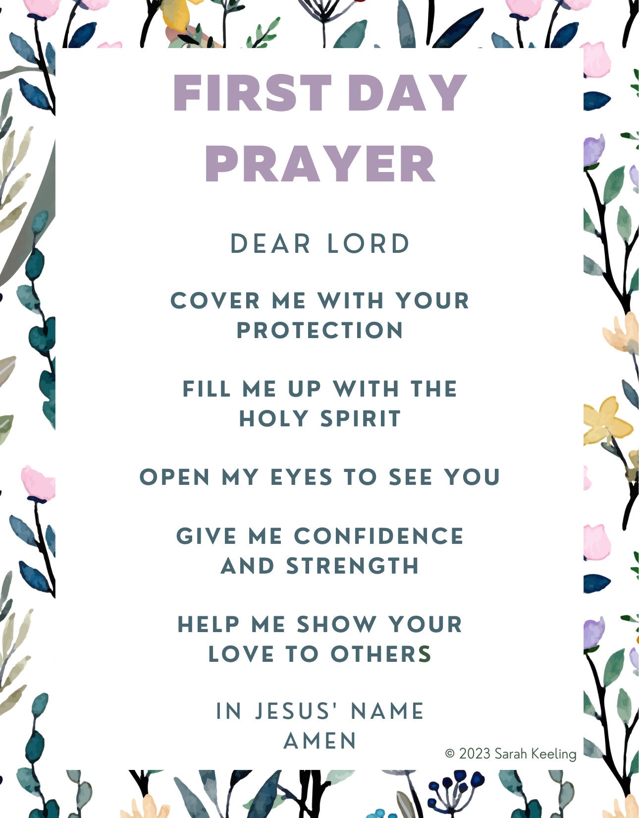 First Day of School Prayer Cards for Kids - Back to School - Religious ...