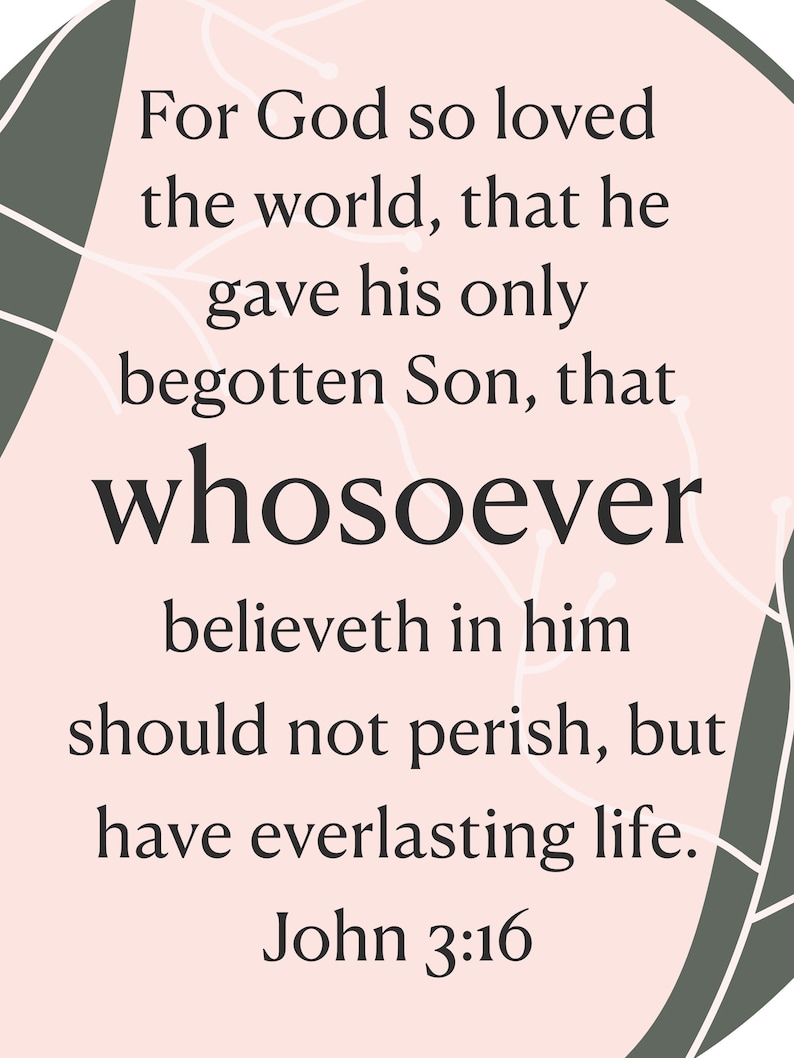 John 3:16 KJV Digital Print Wall Decor - Etsy