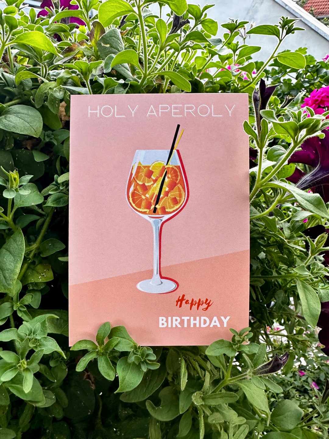 Holy Aperoly Aperol Birthday Postcard - Fun Spritz Summer Greeting Card ...