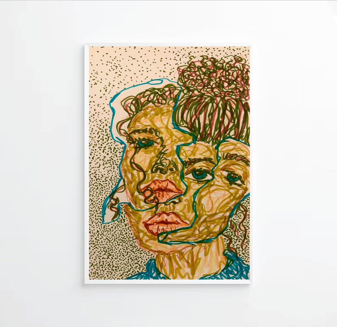 Abstract Shattered Face Large Print - Etsy