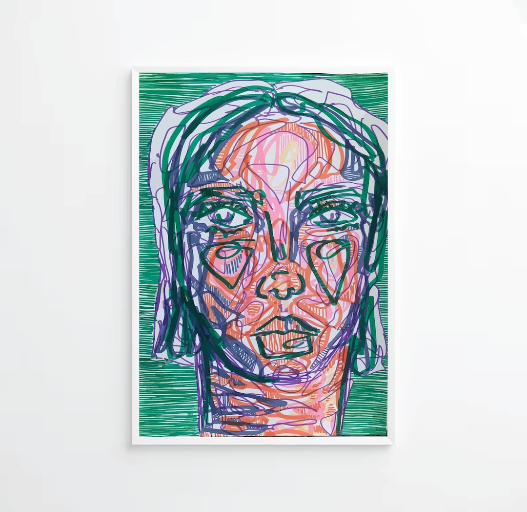 Colorful Face Art Large Print - Etsy
