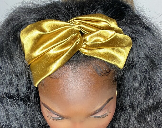 Gold Metallic Turban Headband - Etsy