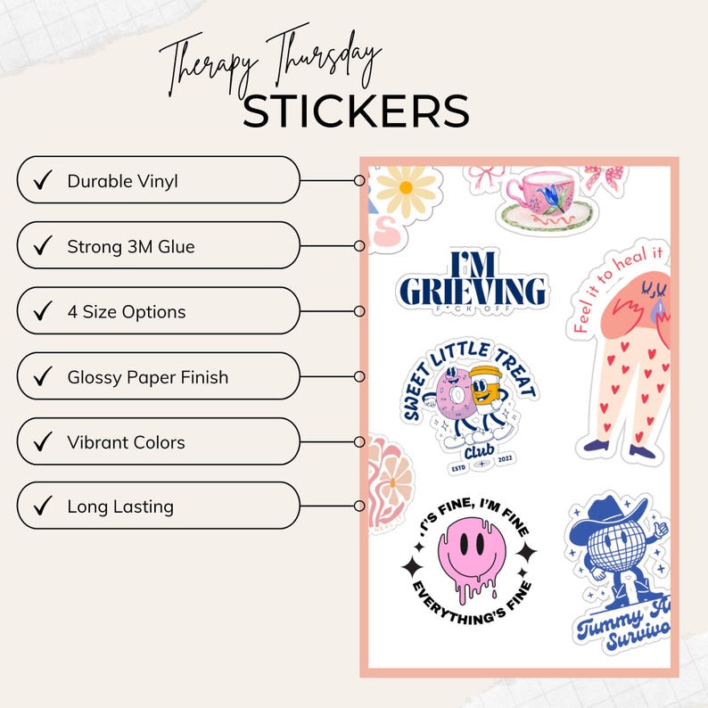 Funny Mental Health Stickers | Water Bottle Sticker | Laptop Sticker ...