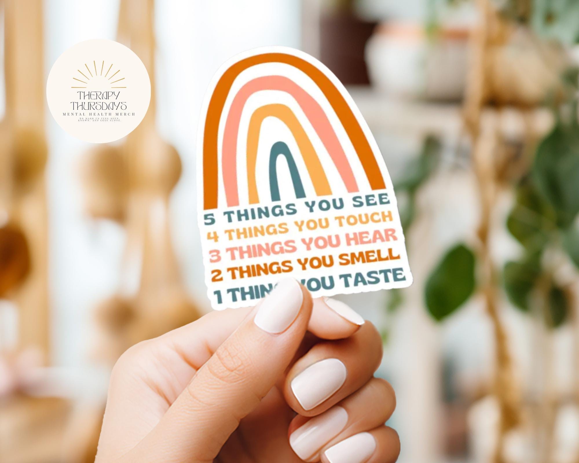 Grounding Sticker | 5 Senses Grounding | Meditation | Therapy Sticker ...