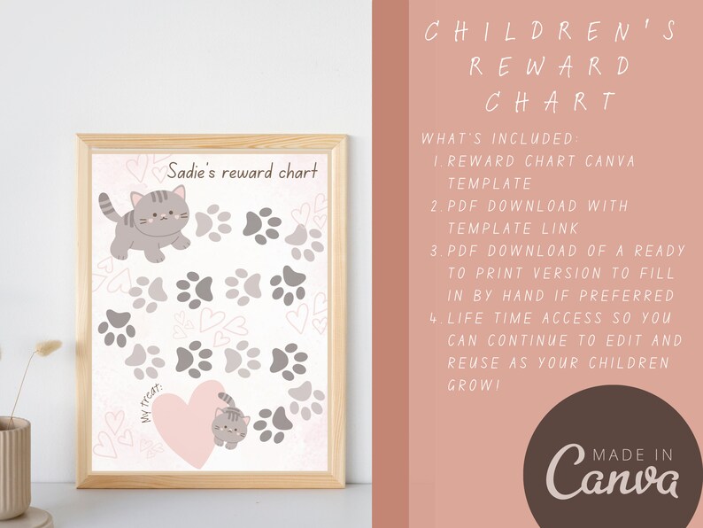 Reward Chart for Kids Sticker Chart Digital Printable Instant Download ...