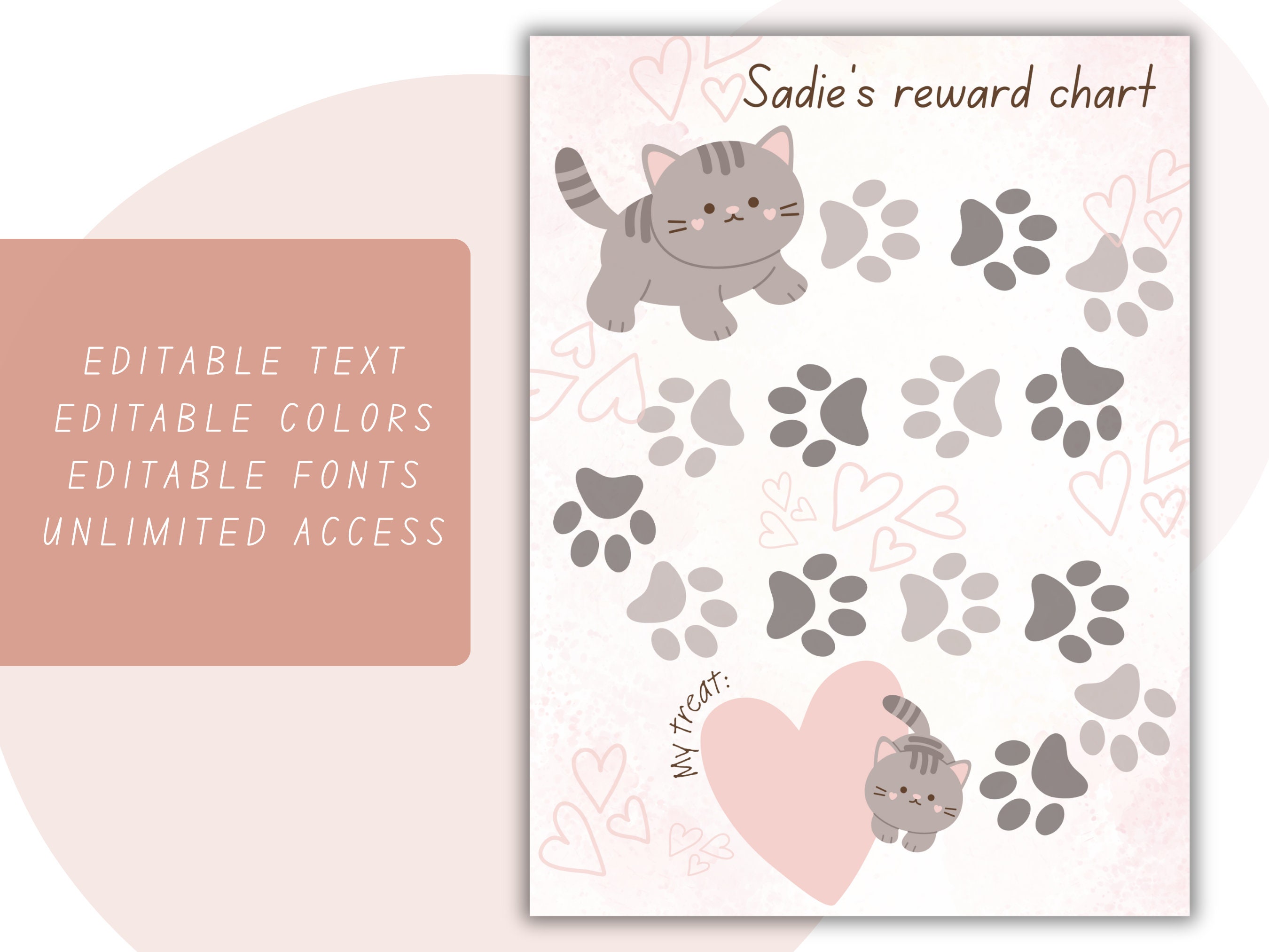 Reward Chart for Kids Sticker Chart Digital Printable Instant Download ...