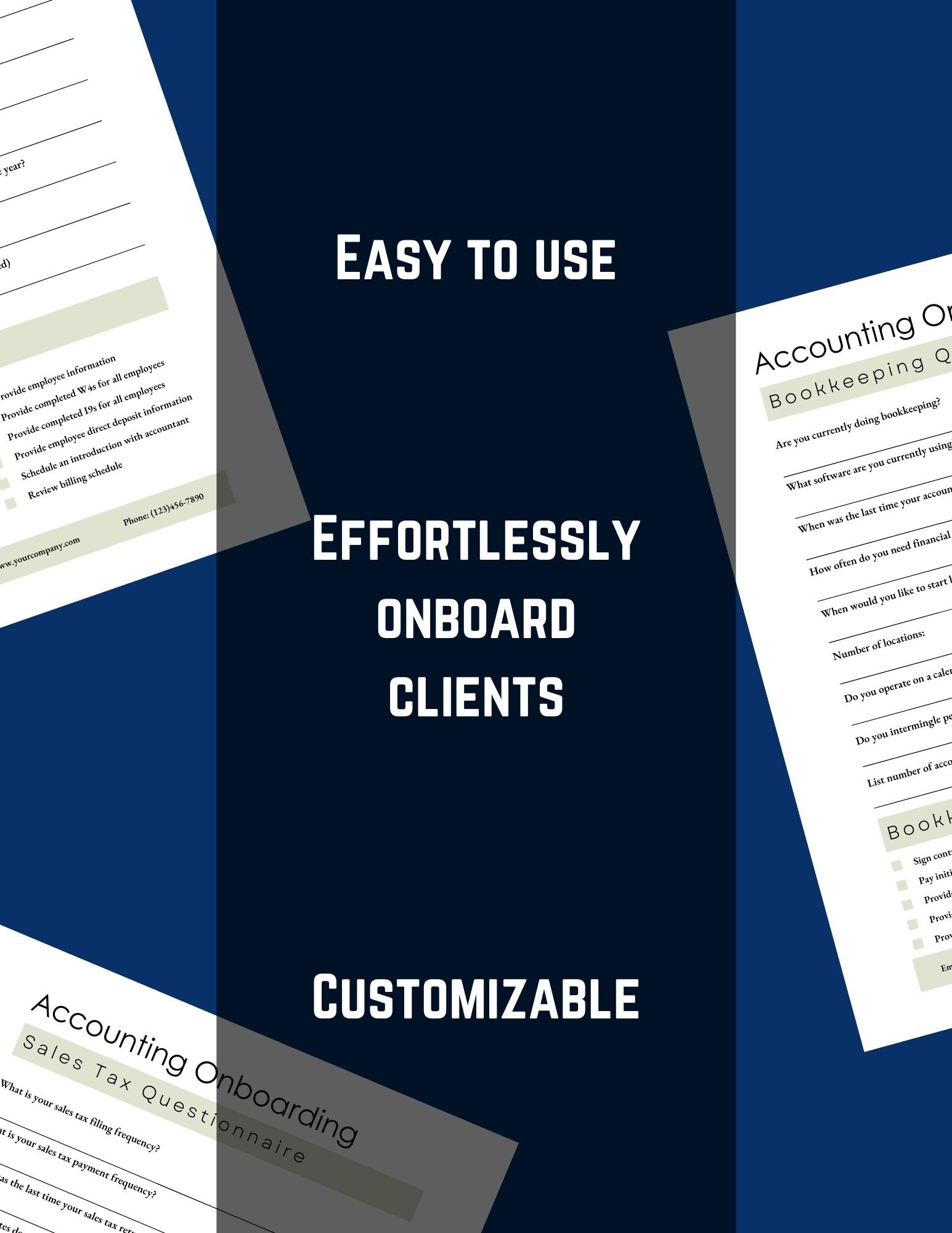 Accounting Onboarding Forms, Questionnaires, & Checklists - Etsy