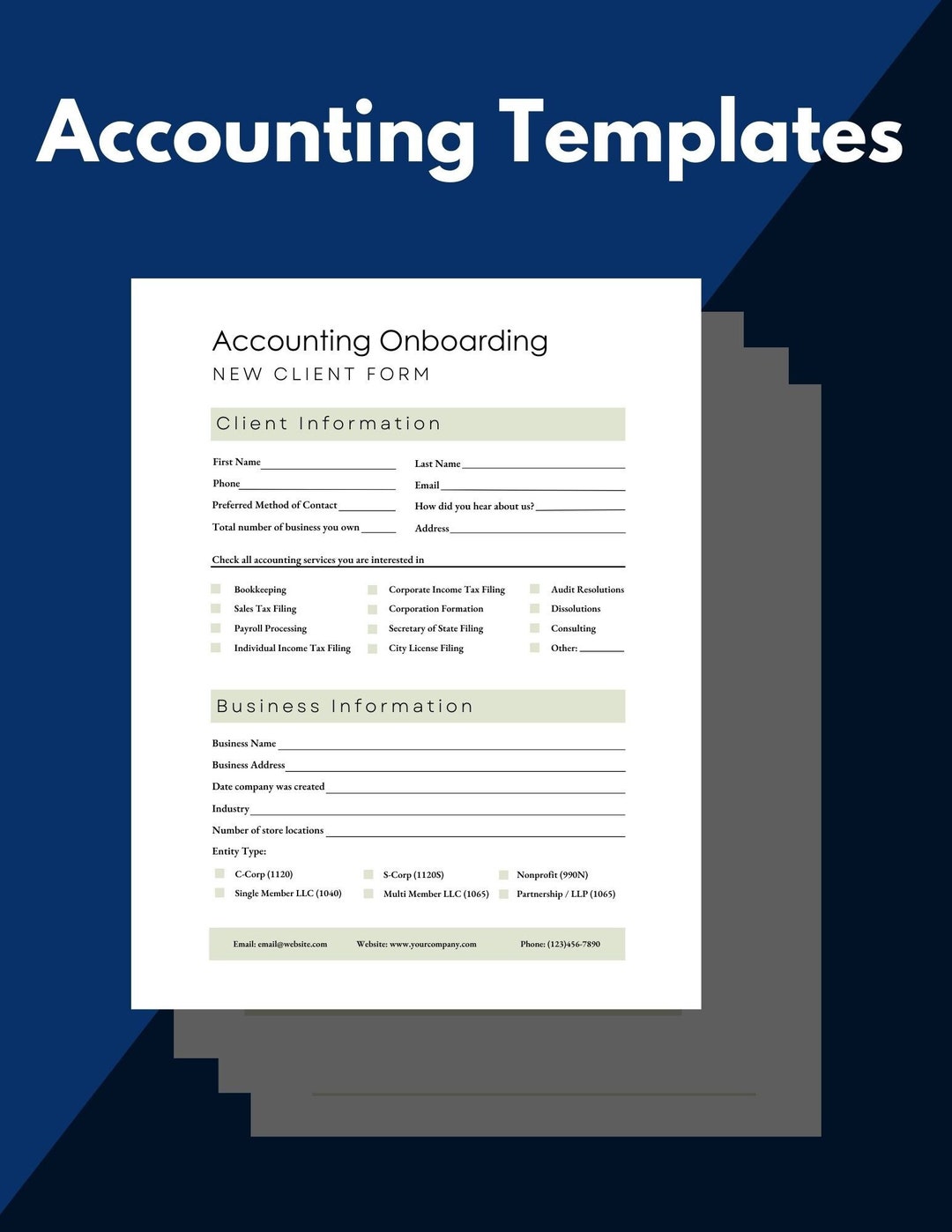 Accounting Onboarding Forms, Questionnaires, & Checklists - Etsy