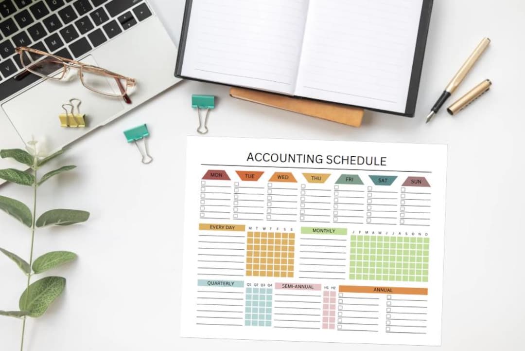 Accounting Schedule Organizer | Printable & Fillable PDF - Etsy