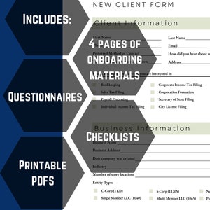 Accounting Onboarding Forms, Questionnaires, & Checklists - Etsy