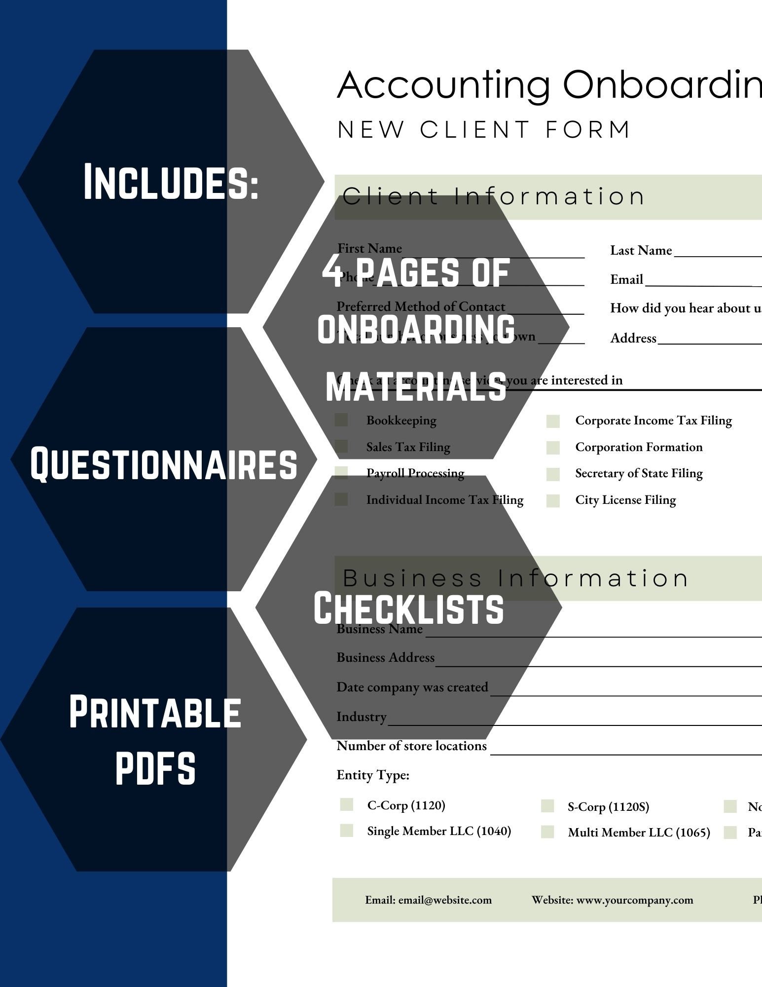 Accounting Onboarding Forms, Questionnaires, & Checklists - Etsy