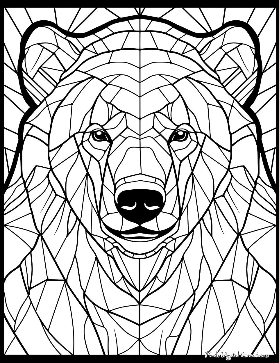 Bears Stained Glass Style Coloring Page Pack - 30 Pages - Etsy Australia