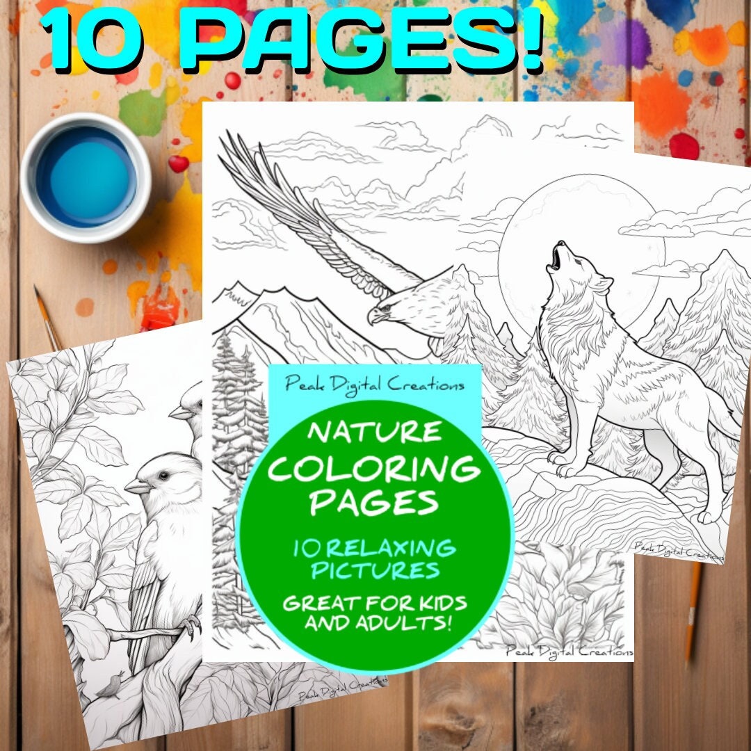 Coloring Pages for Kids Nature Coloring Pages for Relaxing Coloring ...