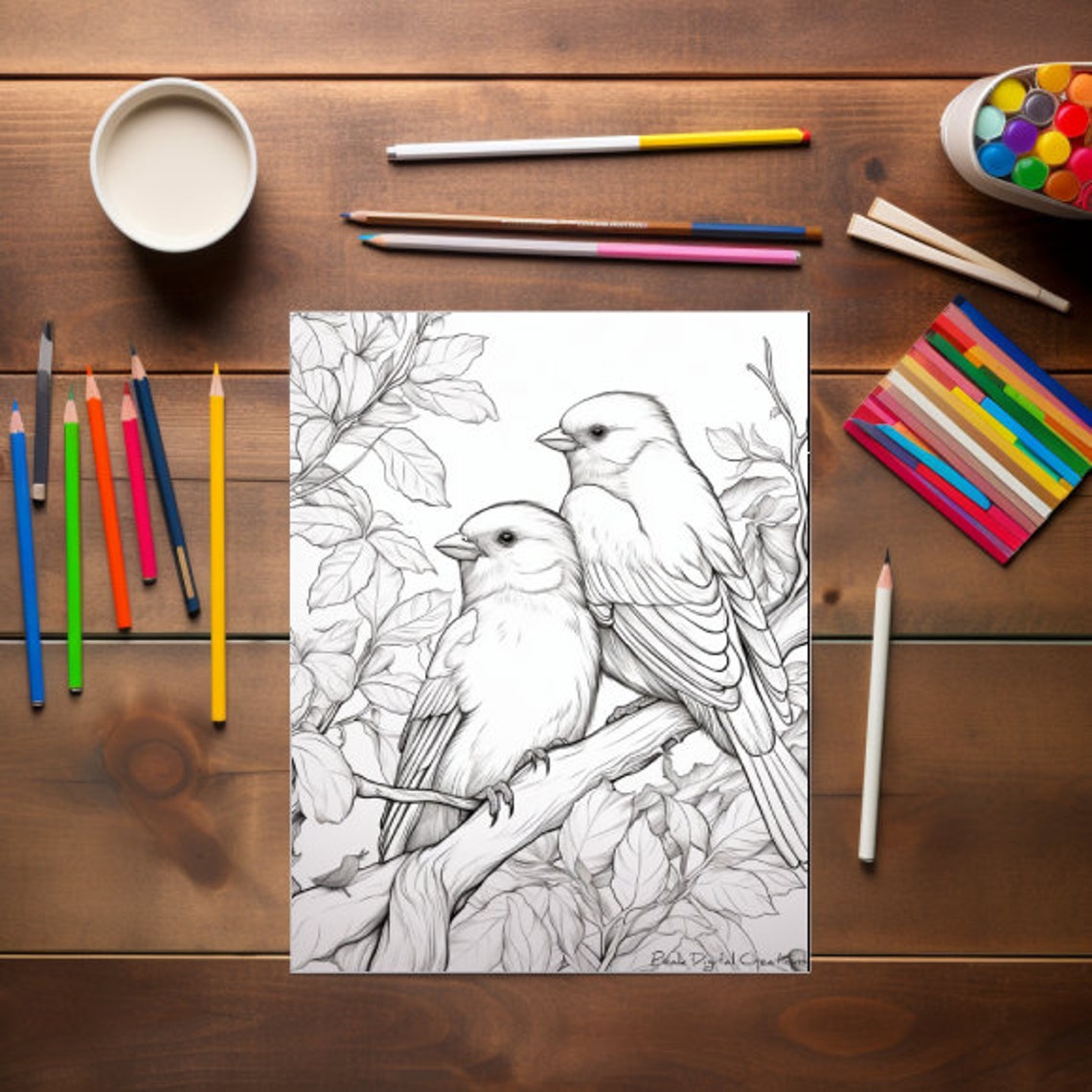 Bird's Paradise Coloring Page - Printable - Etsy