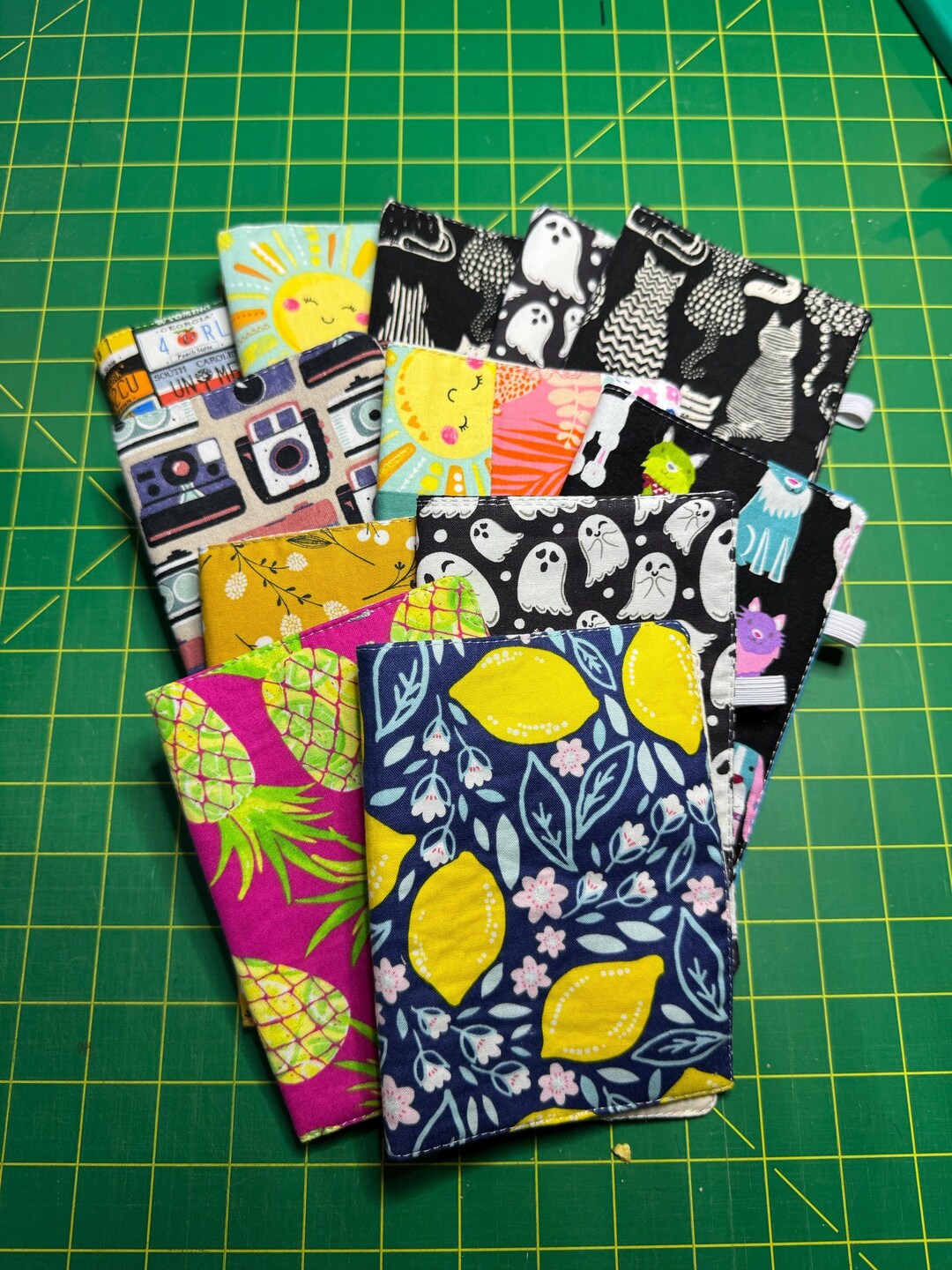 Handmade Fabric Notebook Cover: 4x6 Pen and Gear Refillable Memo Book ...