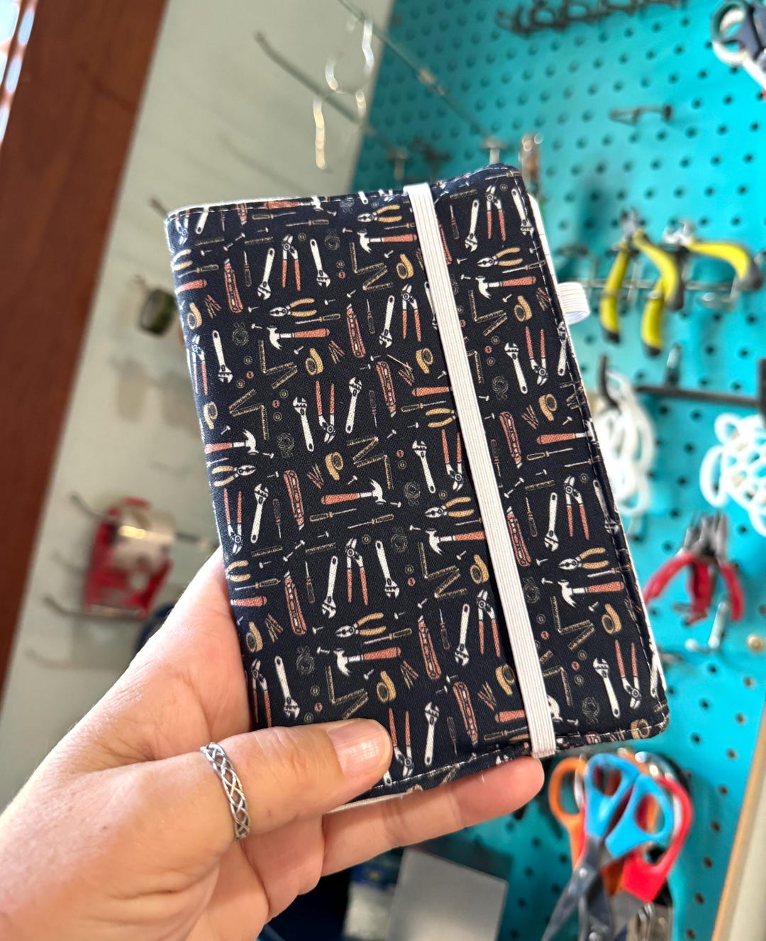 Tool Print Fabric Notebook Cover, 4x6 Elastic Closure - Etsy