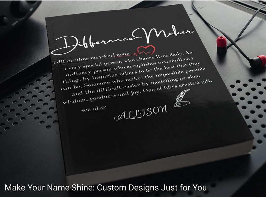 Personalized Difference Maker Journal Custom Difference Maker Gift ...