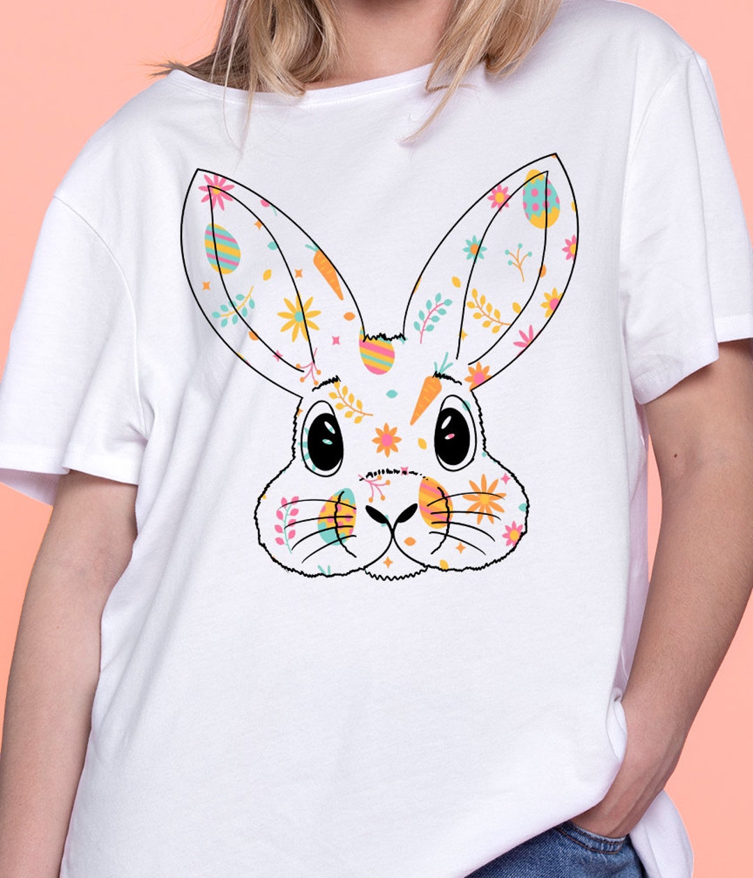 Easter Bunny PNG Cute Bunny PNG Flowers Spring Easter Shirt Design ...