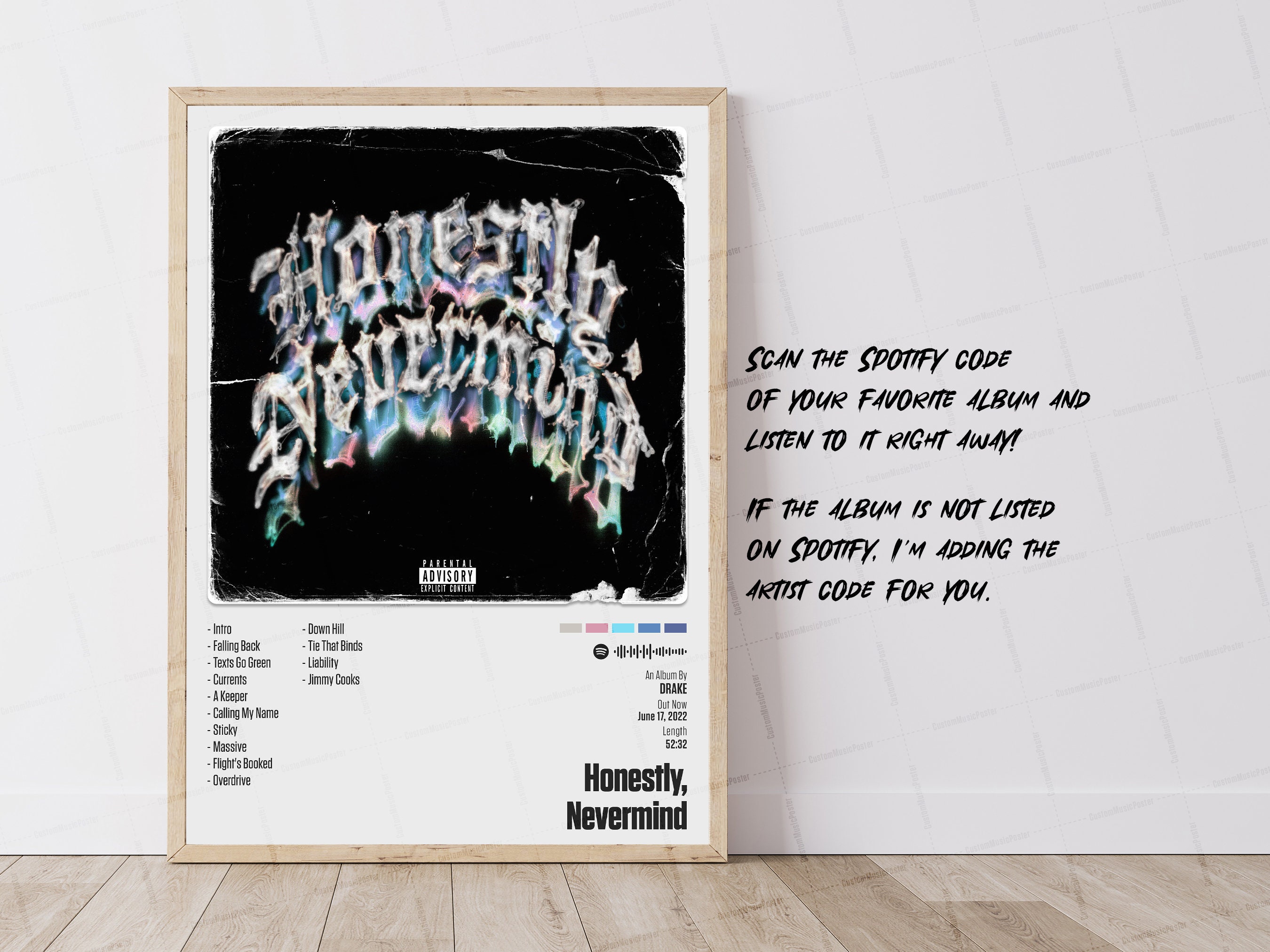 Drake Poster Honestly Nevermind Poster Custom Album - Etsy