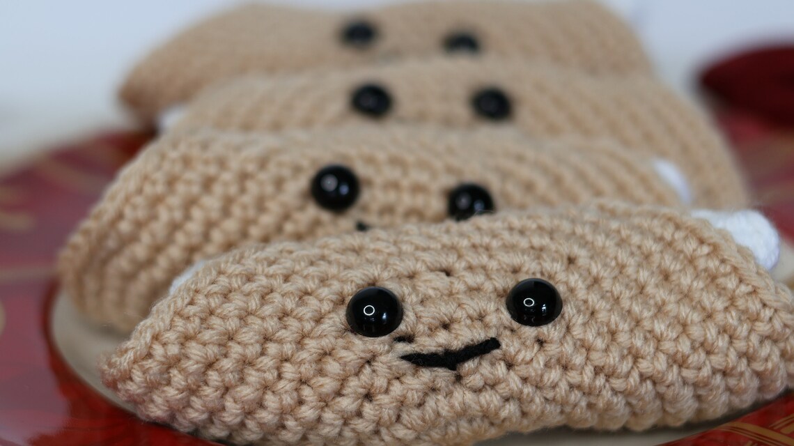 Crochet Cannoli Plushie: Handmade Stuffed Dessert Toy - Etsy