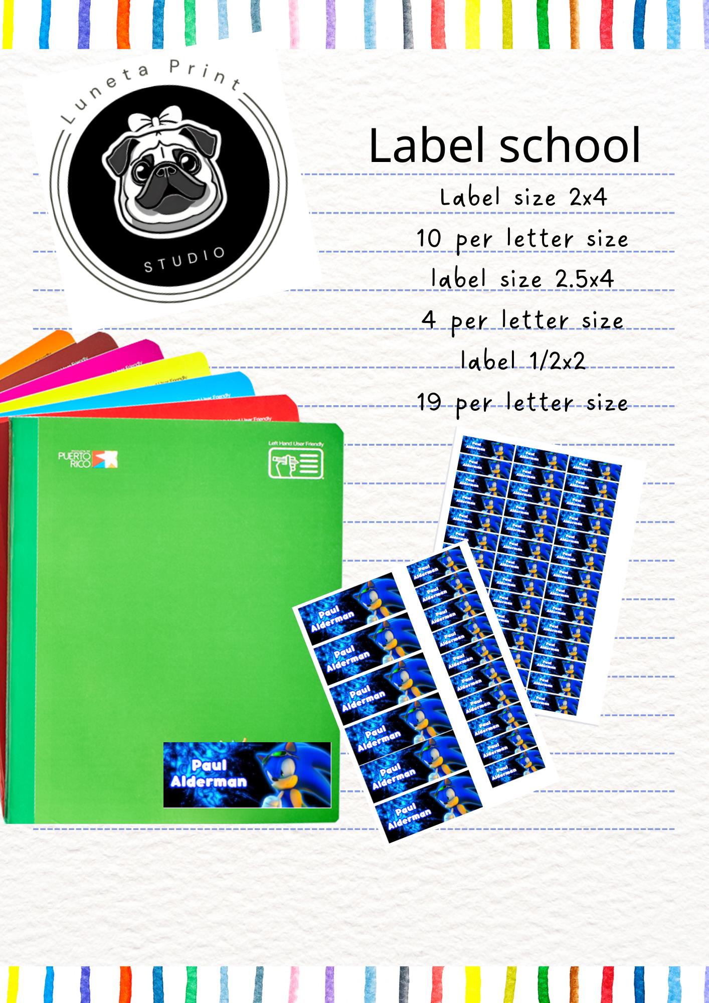 Sonic Name Labels Printable Name Labels for School, Personalized Name ...