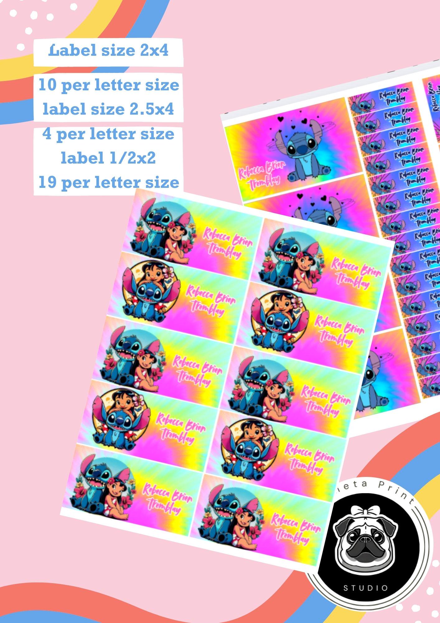 Lilo & Stitch Name Labels Printable Name Labels for School ...
