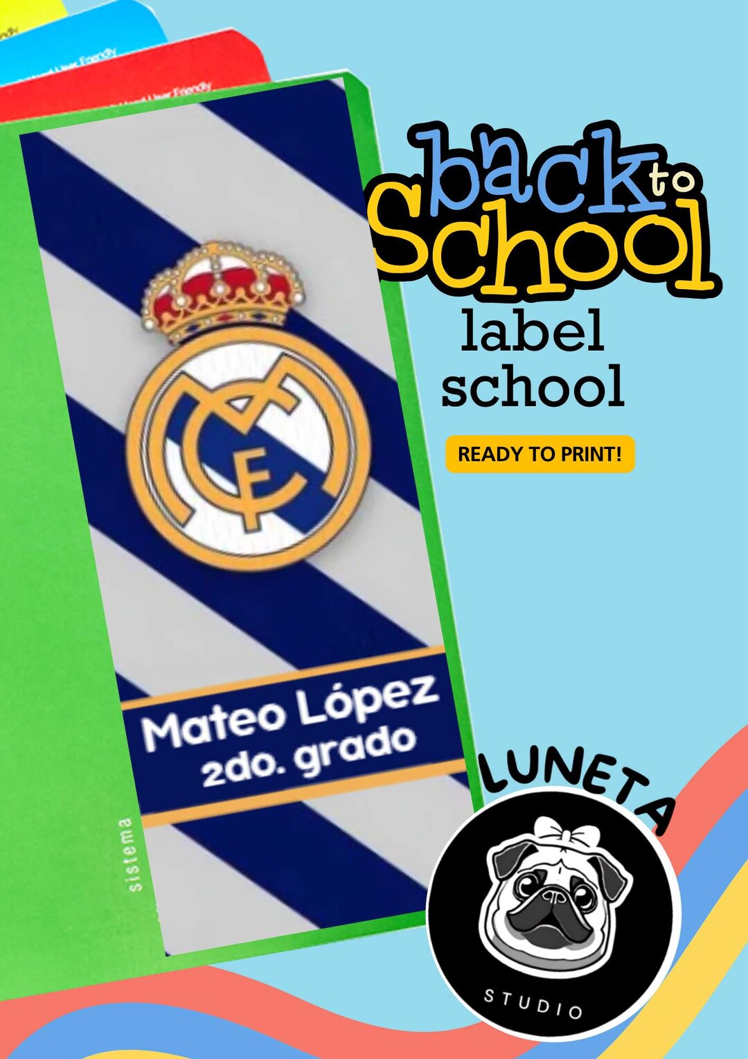 Etiquetas Escolares REAL MADRID - Diseños de Etiquetas Escolares ...