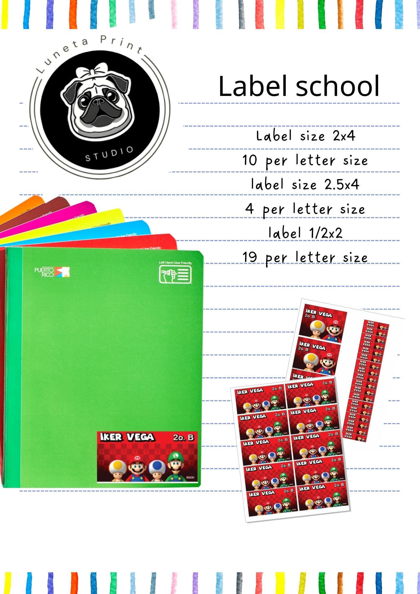 MARIO BROS VIDEOGAME Name Labels Printable Name Labels for School ...