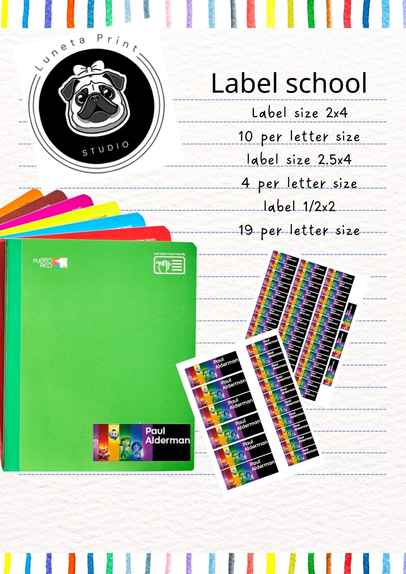 INSIDE OUT Name Labels Printable Name Labels for School, Personalized ...